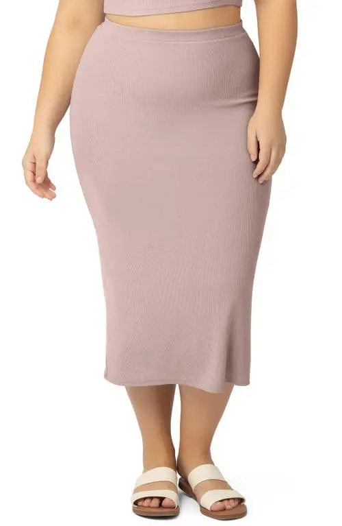 KINDRED BRAVELY Ribbed Maternity Skirt - Lilac Stone