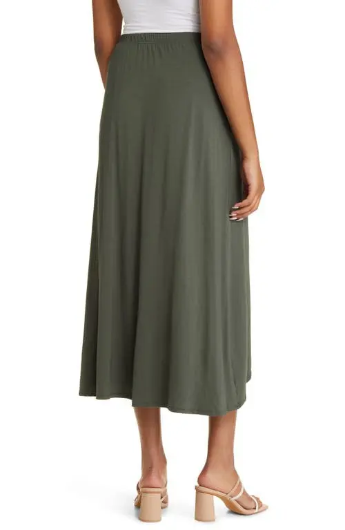 Loveappella Faux Wrap Skirt - Olive