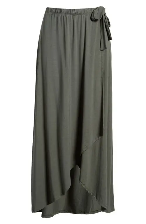 Loveappella Faux Wrap Skirt - Olive