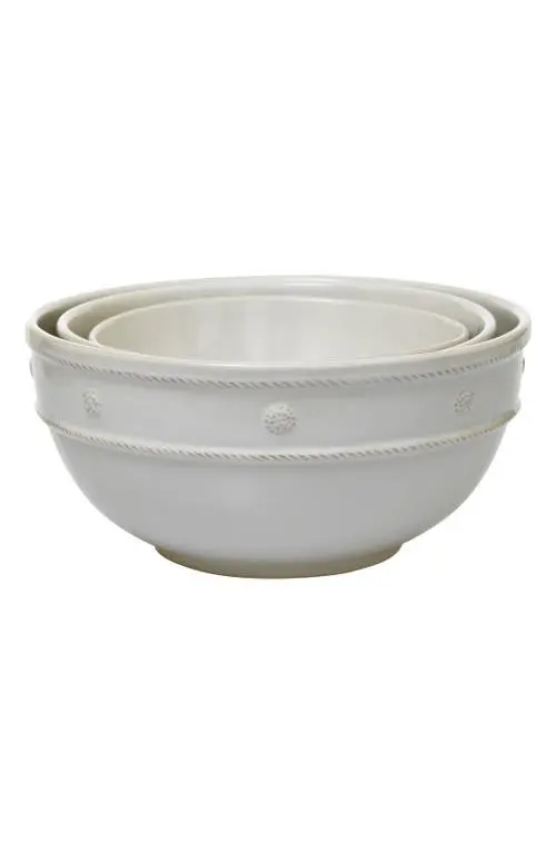 JULISKA Set Of 3 Berry And Thread Nesting Serving Bowls - Whitewash