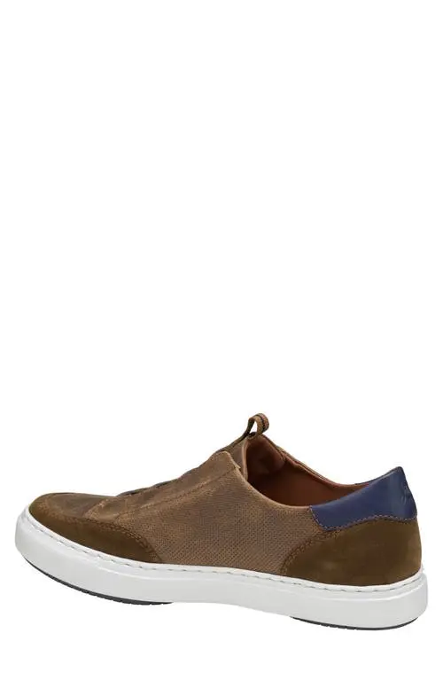 JOHNSTON & MURPHY COLLECTION Lace-to-toe Sneakers - Brown English Suede/sheepskin