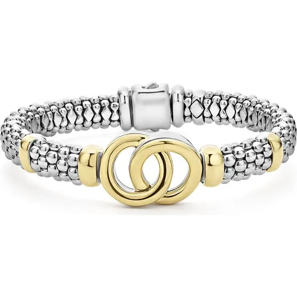 Lagos Signature Caviar Interlock Bracelet - Silver