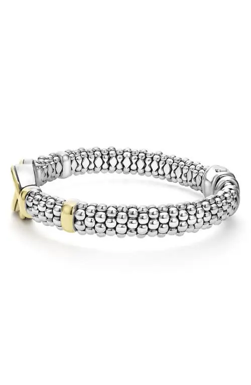 Lagos Signature Caviar Interlock Bracelet - Silver