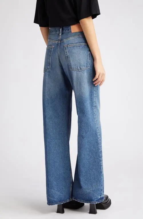 Acne Studios 2022 Organic Cotton Denim Wide Leg Jeans - Mid Blue