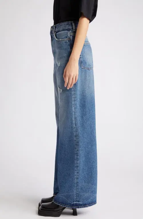Acne Studios 2022 Organic Cotton Denim Wide Leg Jeans - Mid Blue