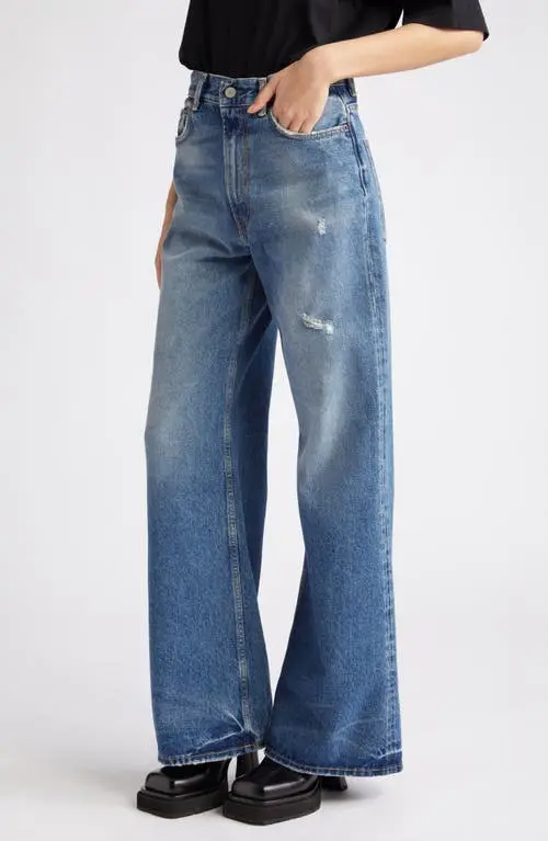 Acne Studios 2022 Organic Cotton Denim Wide Leg Jeans - Mid Blue