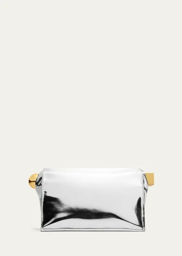 Jacquemus La Pochette Rond Metallic Clutch