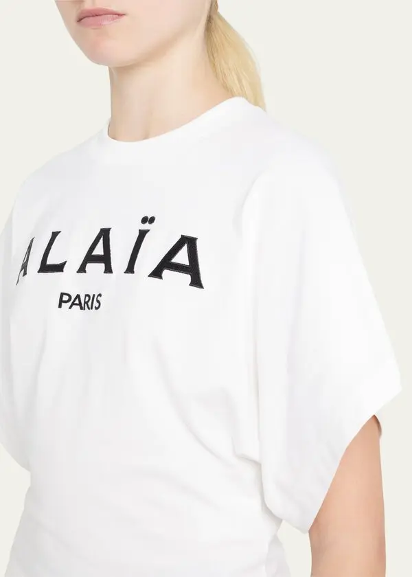 AlaïA Logo-Print Fitted T-Shirt In Blancnoir - 72% Off | Editorialist