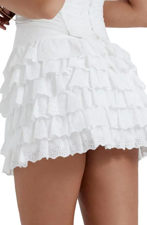 House Of Cb Fifi Ruffle Eyelet Miniskirt