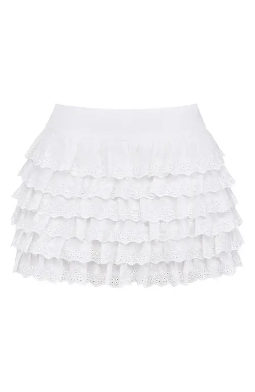 House Of Cb Fifi Ruffle Eyelet Miniskirt