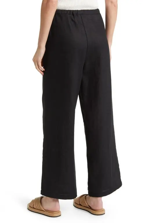 Rails Emmie Drawstring Wide Leg Linen Pants - Black