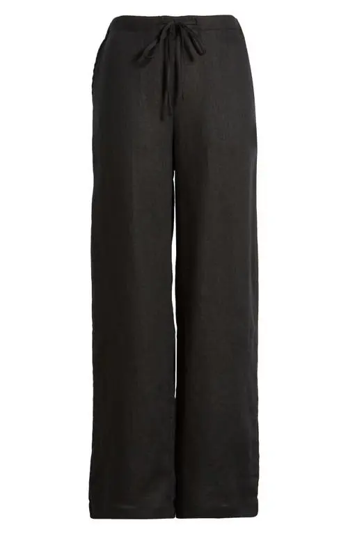 Rails Emmie Drawstring Wide Leg Linen Pants - Black