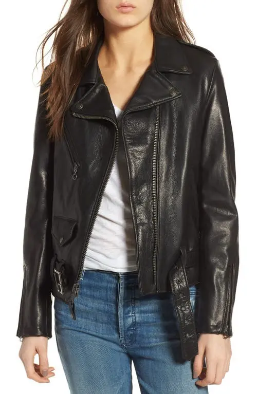 SCHOTT Lightweight Leather Moto Jacket
