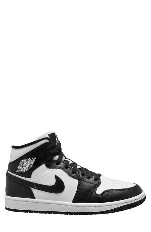 JORDAN Air 1 Mid Basketball Sneakers - White/black/white