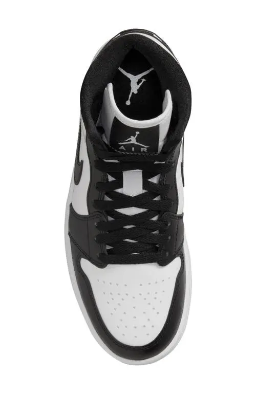 JORDAN Air 1 Mid Basketball Sneakers - White/black/white