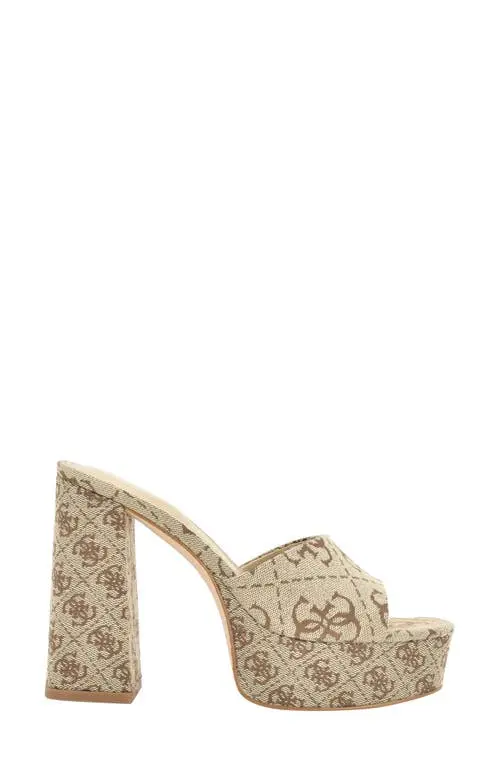 Guess Jadah Jacquard Platform Sandal
