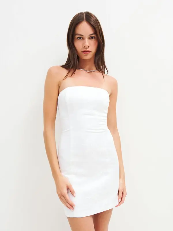 REFORMATION Gabby Strapless Mini Dress - Ivory