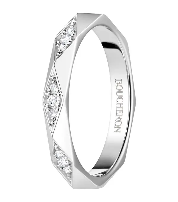 Boucheron Platinum And Diamond Facette Wedding Band