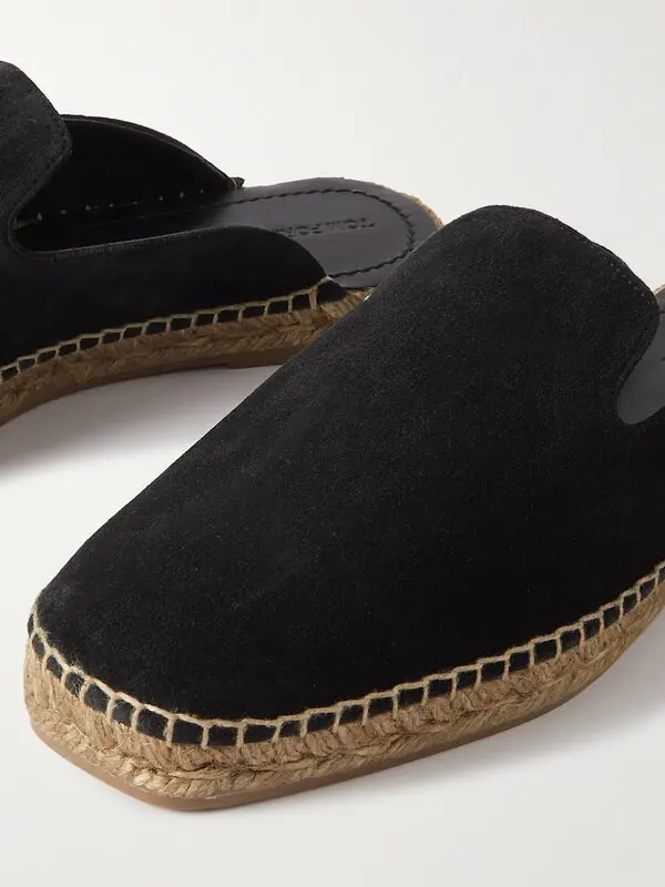 TOM FORD Barnes Suede Backless Espadrilles