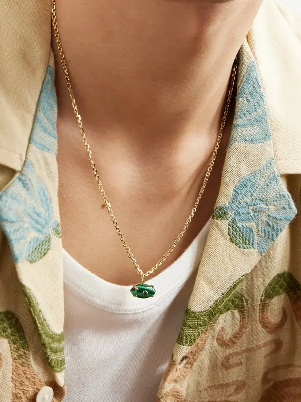 SYDNEY EVAN Evil Eye Malachite Necklace