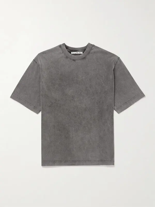 Acne Studios Extorr Logo-appliquéd Garment-dyed Cotton-jersey T-shirt - Gray