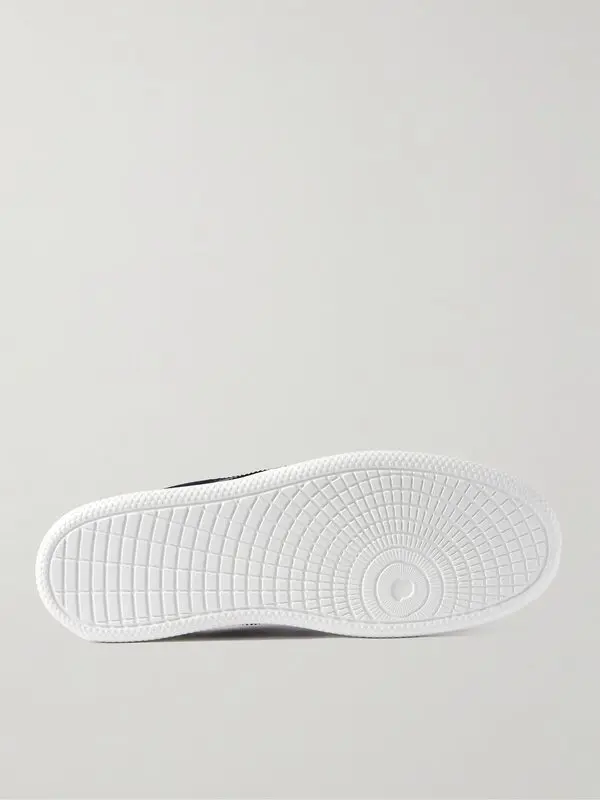 Moncler Monaco Leather-trimmed Suede Sneakers - Blue