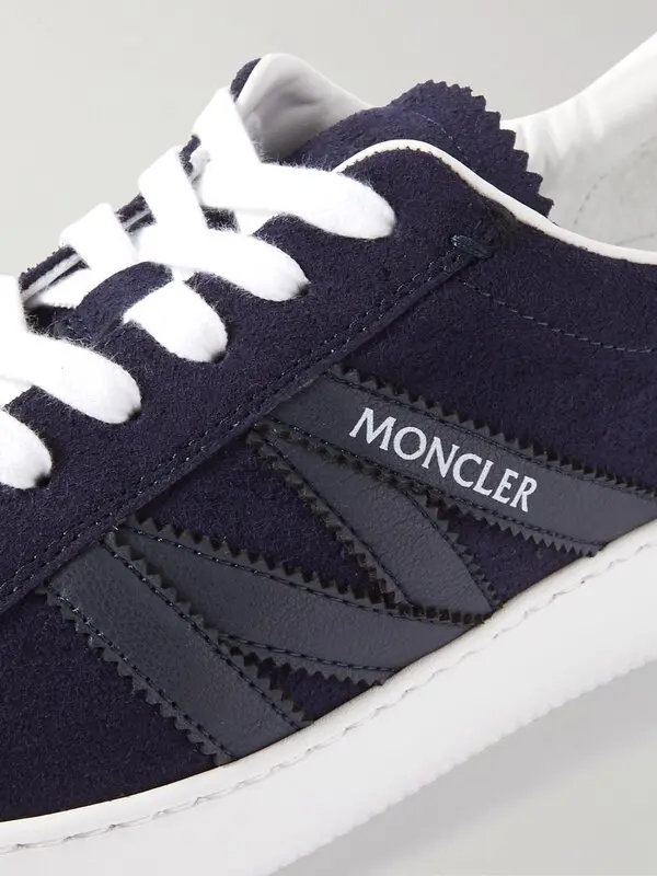 Moncler Monaco Leather-trimmed Suede Sneakers - Blue