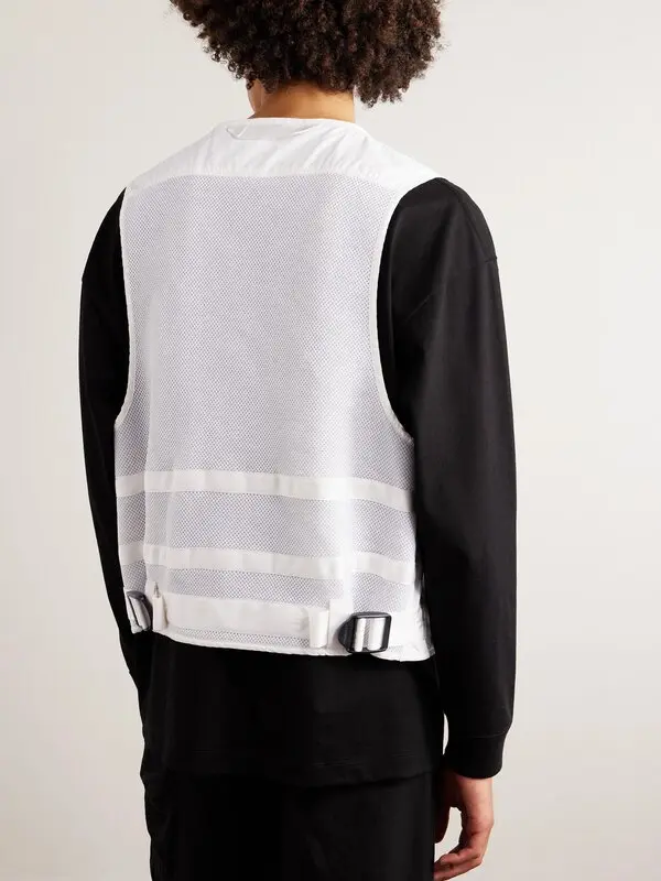 C.P. COMPANY Logo-appliquéd Shell And Mesh Gilet