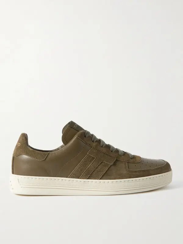 TOM FORD Radcliffe Suede And Leather Sneakers - Green