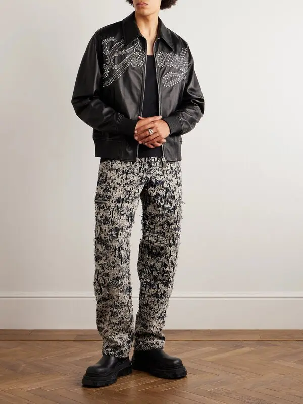 Givenchy Logo-embellished Studded Leather Jacket