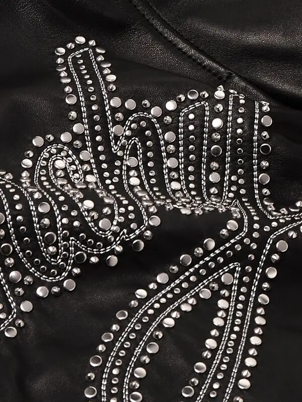 Givenchy Logo-embellished Studded Leather Jacket