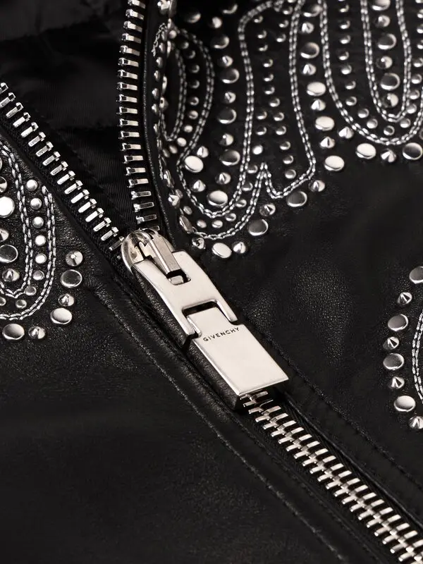 Givenchy Logo-embellished Studded Leather Jacket