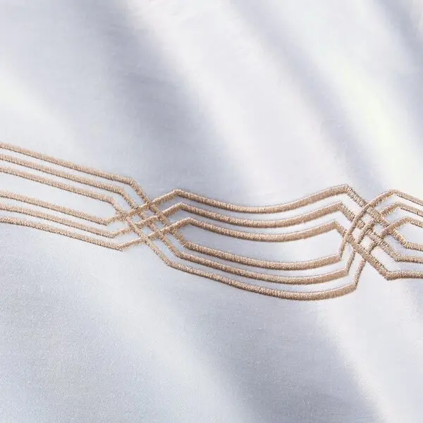 HUDSON PARK COLLECTION Italian Tivoli Embroidered Flat Sheet, King Exclusive - Champagne