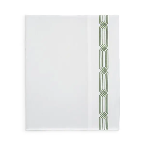HUDSON PARK COLLECTION Italian Tivoli Embroidered Flat Sheet, King Exclusive - Sage Green