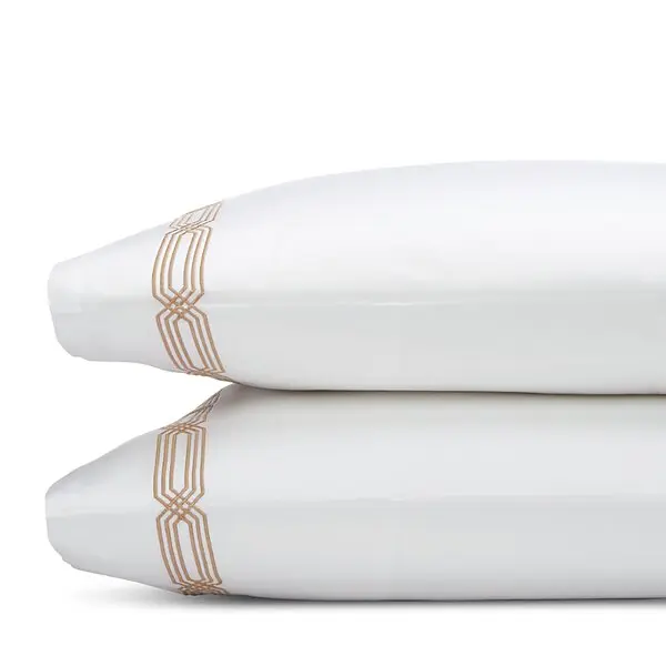 HUDSON PARK COLLECTION Italian Tivoli Embroidered Standard Pillowcase, Pair Exclusive - Champagne