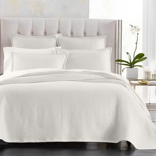 HUDSON PARK COLLECTION Signature Pebbled Matelasse Euro Sham, Single - Silver
