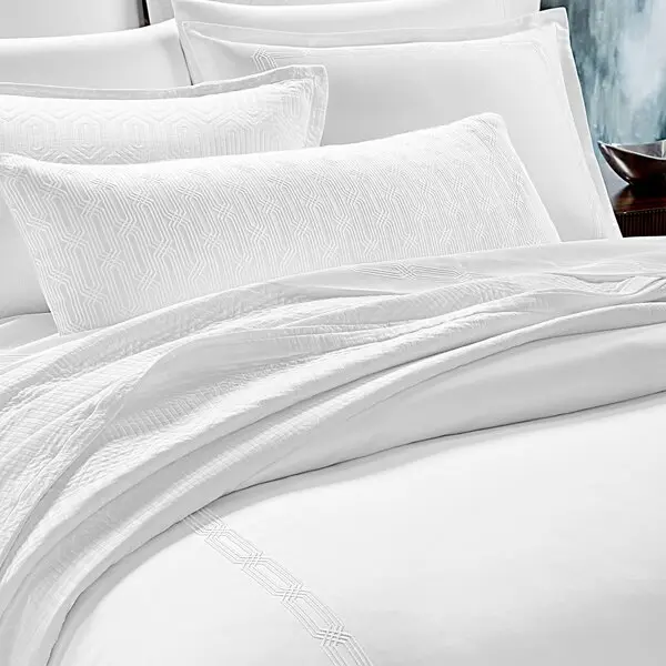 HUDSON PARK COLLECTION Italian Tivoli Embroidered Flat Sheet, Queen Exclusive - White