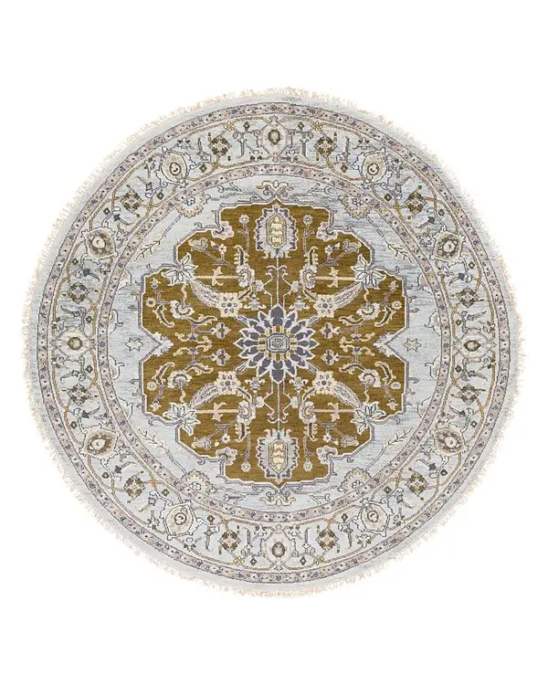 SURYA Zeus Zeu-7823 Round Area Rug, 8' Round - Gray/brown/mauve/cream