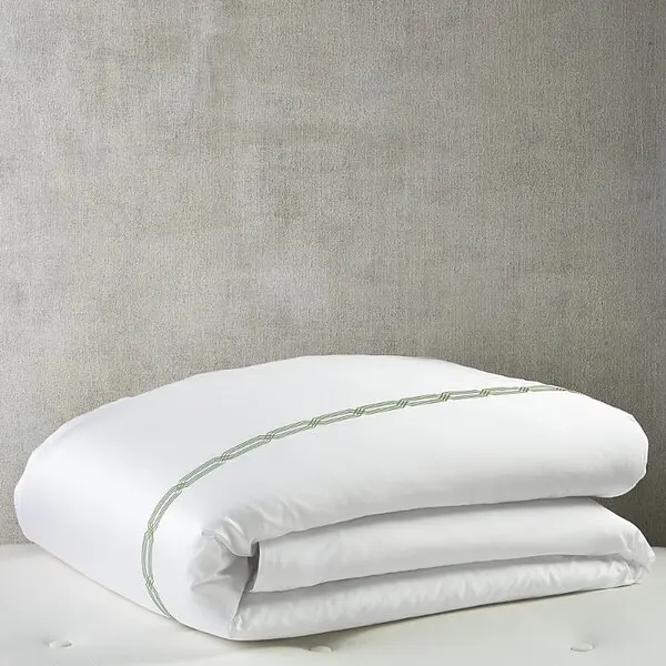 HUDSON PARK COLLECTION Italian Tivoli Embroidered Duvet, Full/queen Exclusive - Sage Green