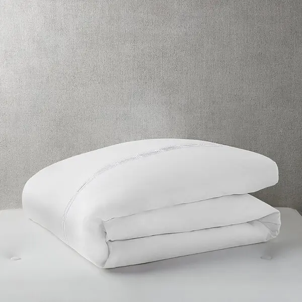 HUDSON PARK COLLECTION Italian Tivoli Embroidered Duvet, King Exclusive - White/silver