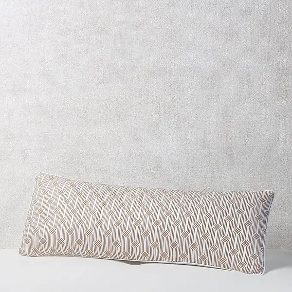 HUDSON PARK COLLECTION Italian Tivoli Embroidered Decorative Pillow, 14 X 36 Exclusive - Champagne