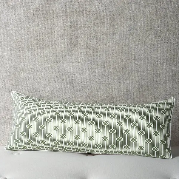HUDSON PARK COLLECTION Italian Tivoli Embroidered Decorative Pillow, 14 X 36 Exclusive - Sage Green