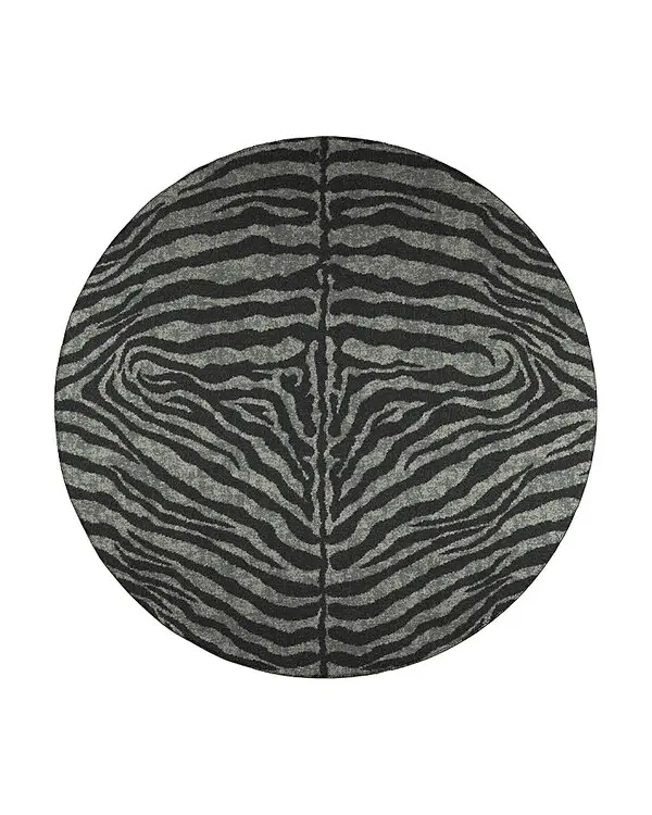 DALYN RUG COMPANY Mali Ml1 Round Area Rug, 4' X 4 - Midnight