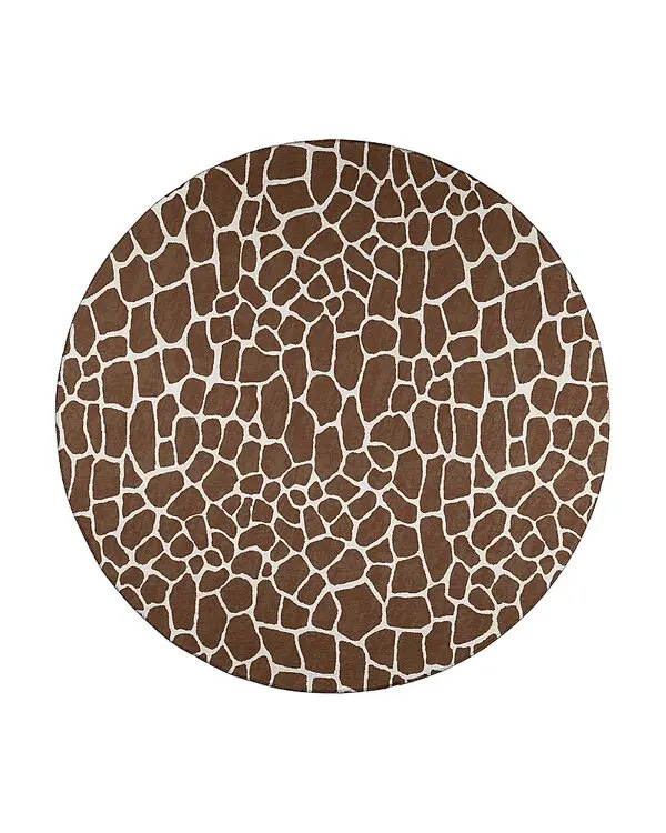 DALYN RUG COMPANY Mali Ml4 Round Area Rug, 4' X 4 - Chocolate