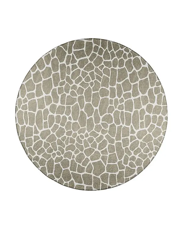 DALYN RUG COMPANY Mali Ml4 Round Area Rug, 4' X 4 - Tan/ Beige