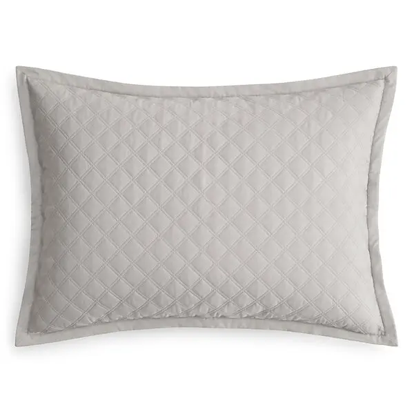 HUDSON PARK COLLECTION Hudson Park Double Diamond Quilted Standard Sham Exclusive - Silver