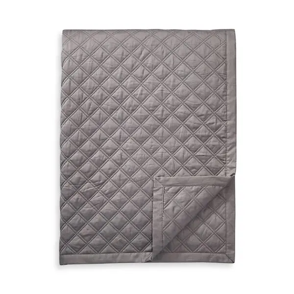 HUDSON PARK COLLECTION Hudson Park Double Diamond Coverlet, King Exclusive - Charcoal