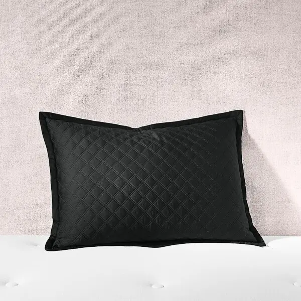 HUDSON PARK COLLECTION Hudson Park Double Diamond Quilted King Sham Exclusive - Black