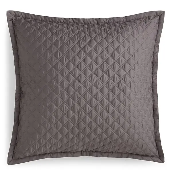 HUDSON PARK COLLECTION Hudson Park Double Diamond Quilted Euro Sham Exclusive - Charcoal