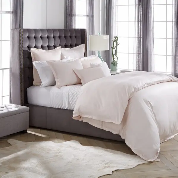 HUDSON PARK COLLECTION 680tc Supima Sateen Duvet Cover, Twin Exclusive - Blush